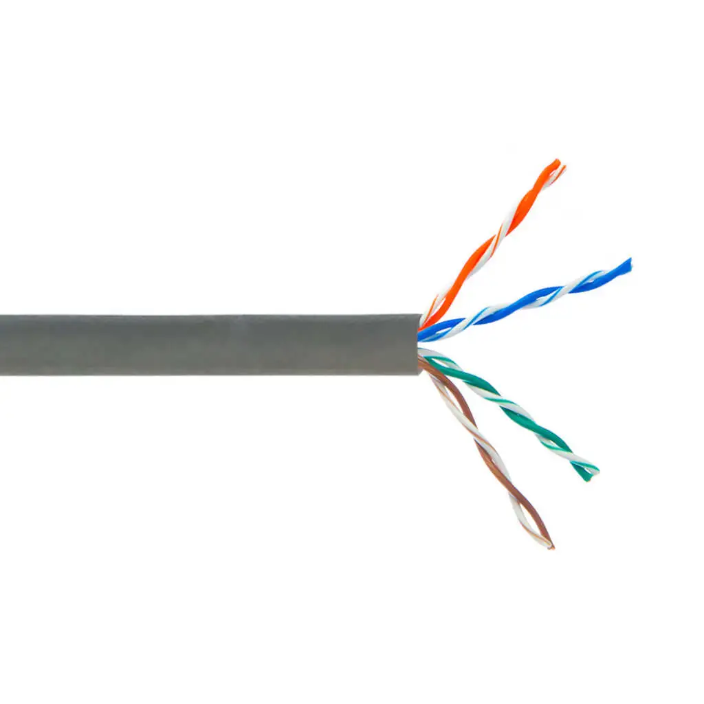 1000ft 4 Pair CAT5E 350Mhz Stranded UTP FT4/CMR Bulk Cable - Grey ...
