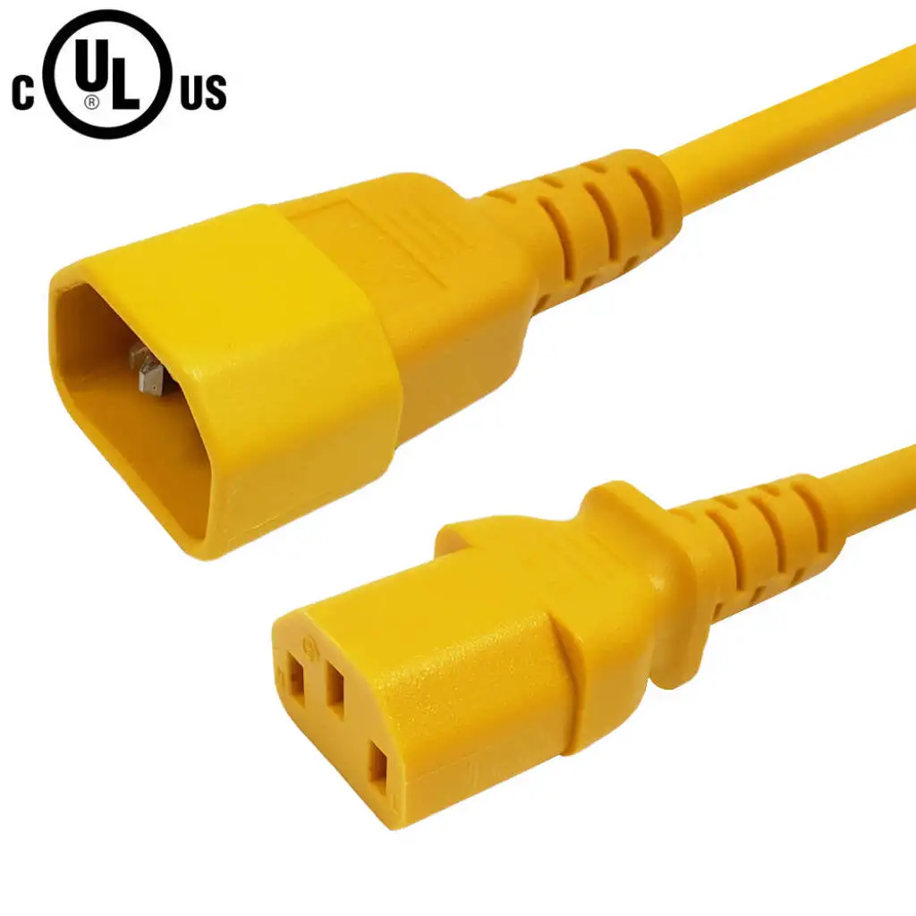 PWC-100C-12YL - IEC C13 to IEC C14 Power Cable - SJT Jacket - 14AWG ...