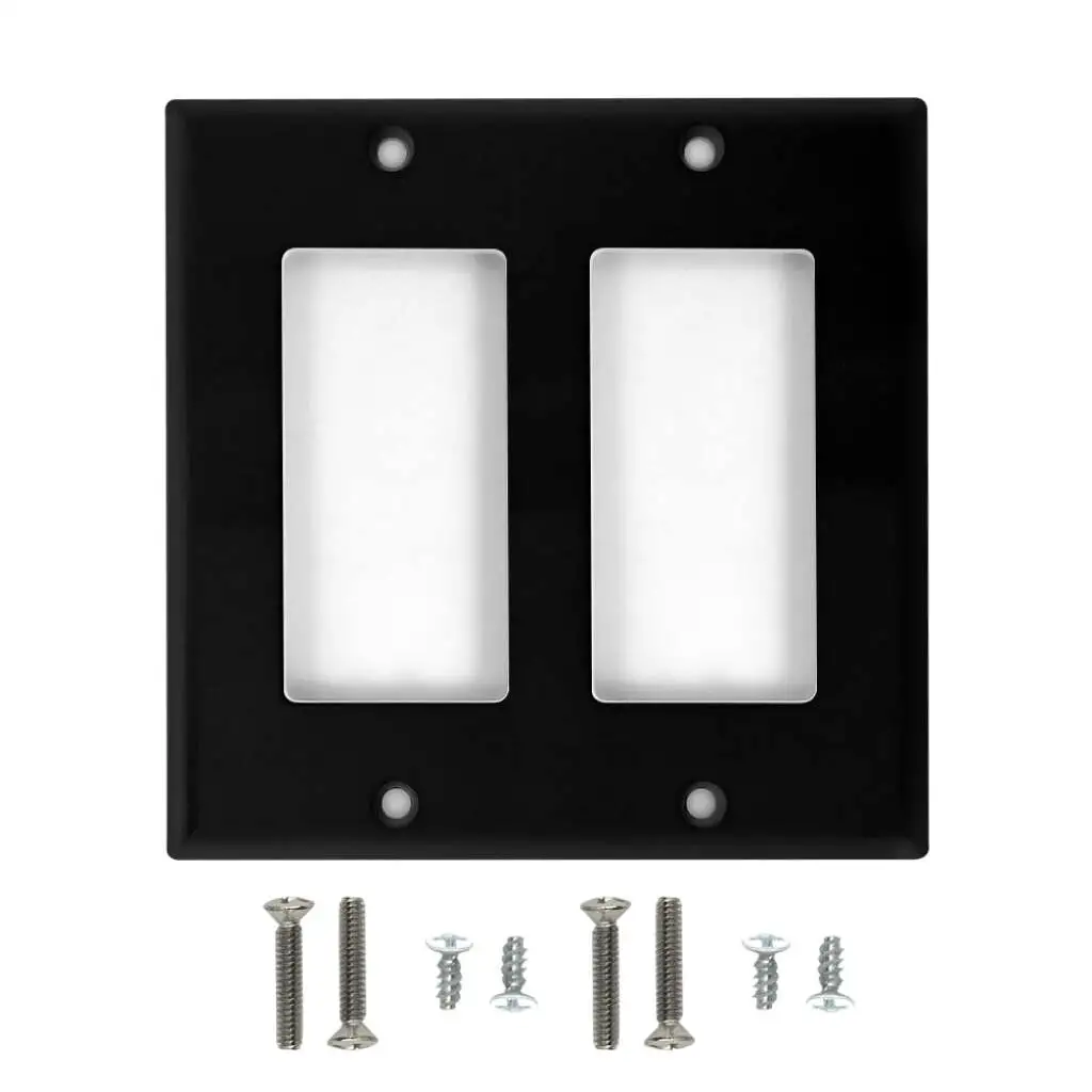 WP-D2-BK - Decora Double Gang Wall Plate - Black