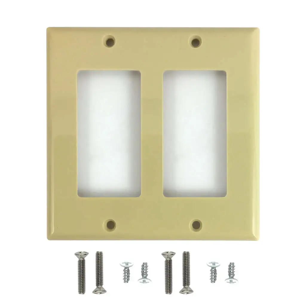 WP-D2-IV - Decora Double Gang Wall Plate - Ivory