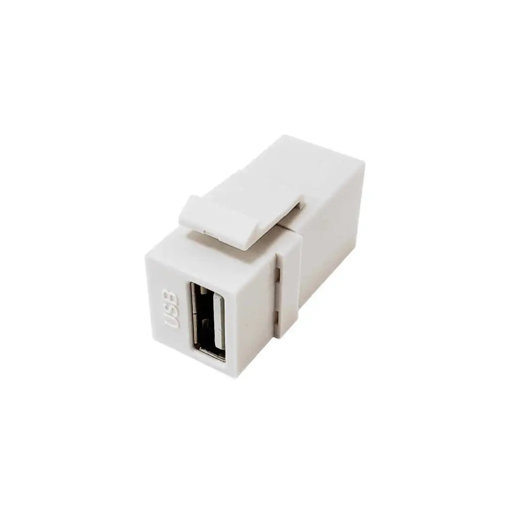 WP-IN-USBV2 - USB 2.0 A/A Keystone Wall Plate Insert - White